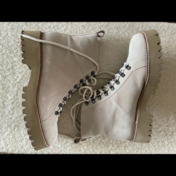 Splendid | Shoes | Splendid Beige Ivory Shearling Combat Boots | Poshmark